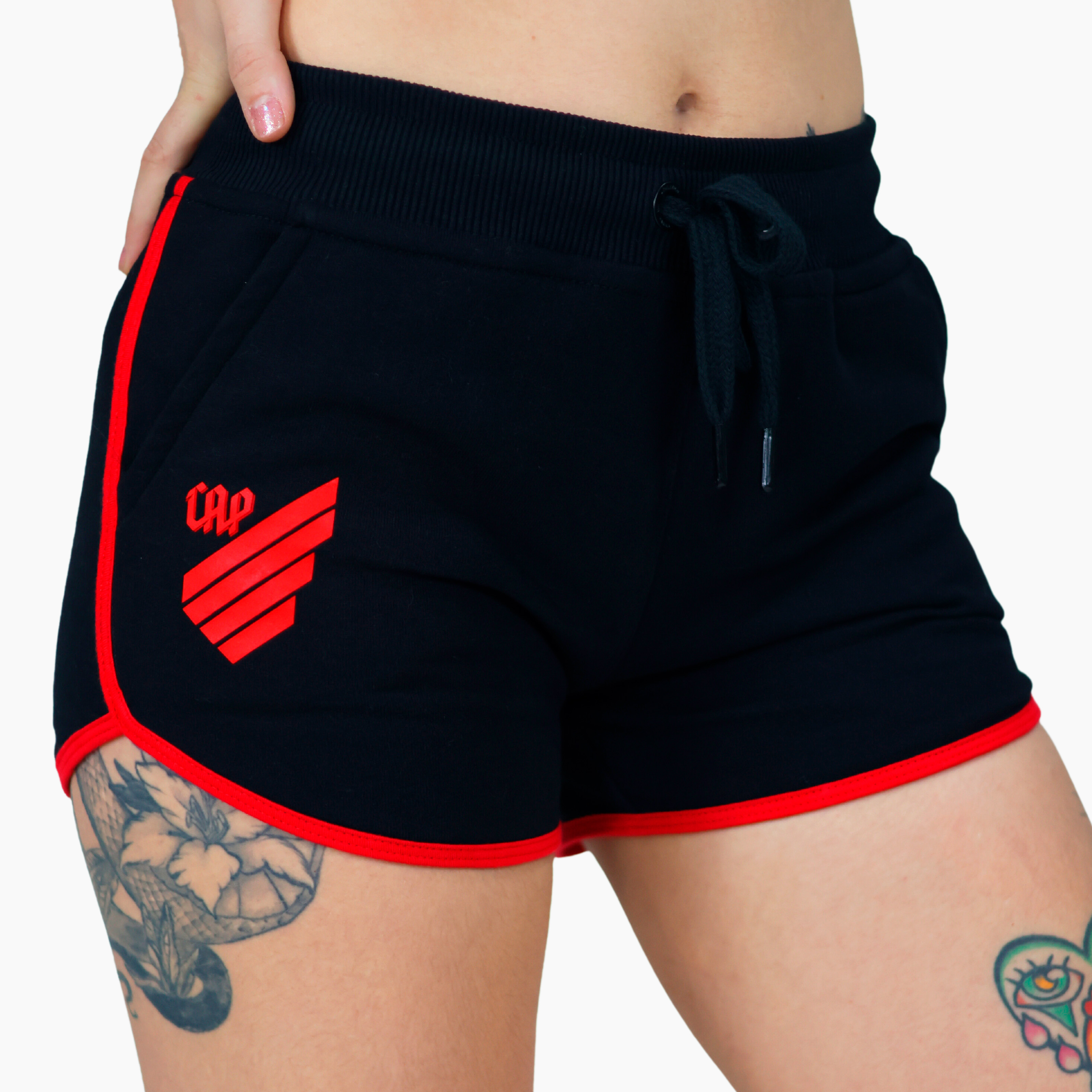 Shorts Moletom Feminina CAP Confort Preto - Loja Athletico Paranaense