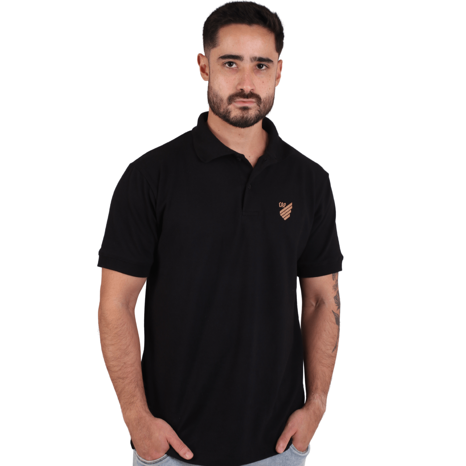 Polo Masculina CAP Centenario Preta - Loja Athletico Paranaense